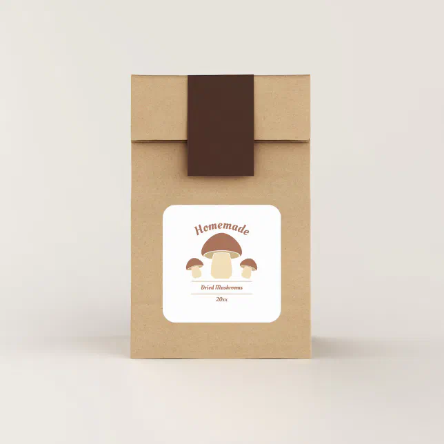 Home-canned or Dried Mushrooms Label Sticker | Zazzle