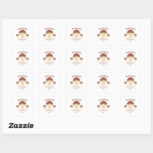 Home-canned or Dried Mushrooms Label Sticker | Zazzle