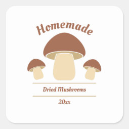 Home-canned or Dried Mushrooms Label Sticker | Zazzle