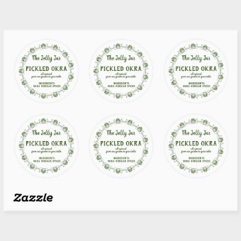 Home Canning Business Pickled Okra Food Label | Zazzle