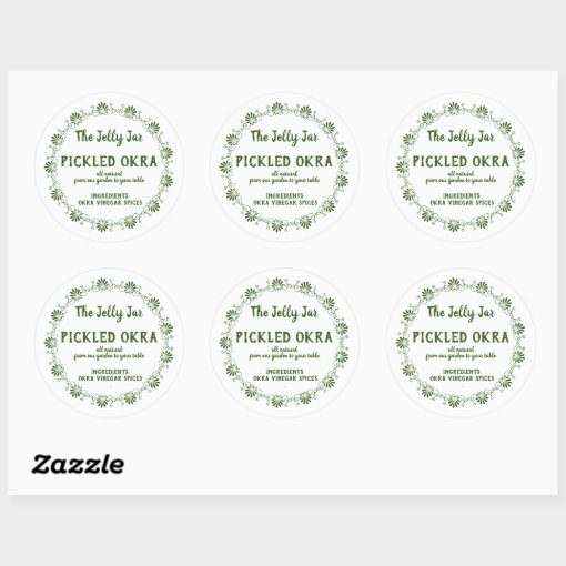 Home Canning Business Pickled Okra Food Label | Zazzle