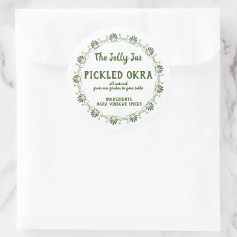 Home Canning Business Pickled Okra Food Label | Zazzle