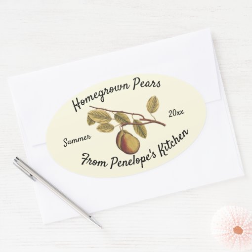 Home Canning Fruit Label Vintage Pears Your Name | Zazzle