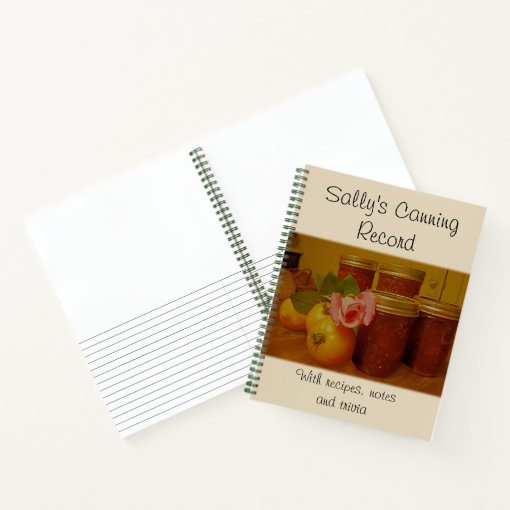 Home Canning, Preserving Record Notebook | Zazzle