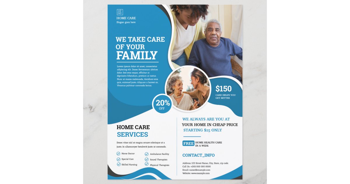 Home Care Service Flyer Template | Zazzle