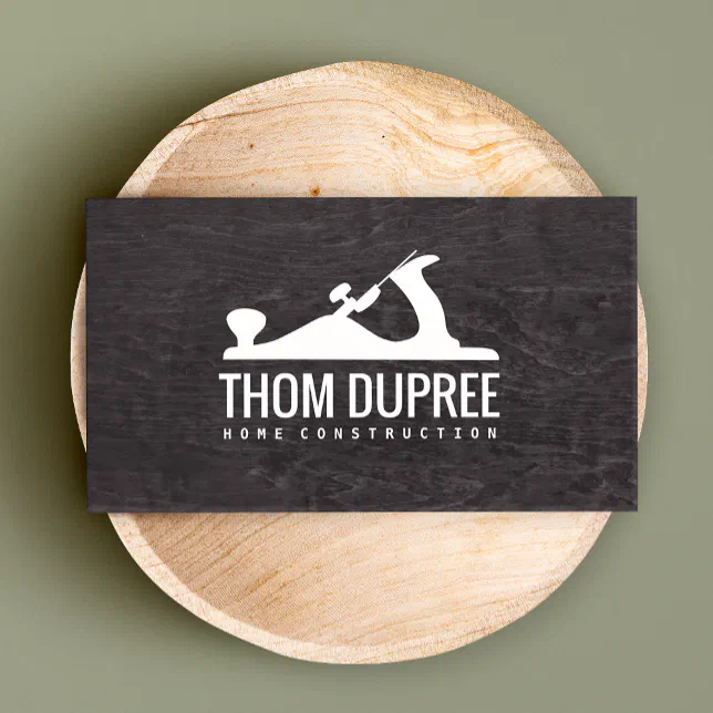 Home Construction and Carpentry Wood Plane Logo 2 Business Card | Zazzle