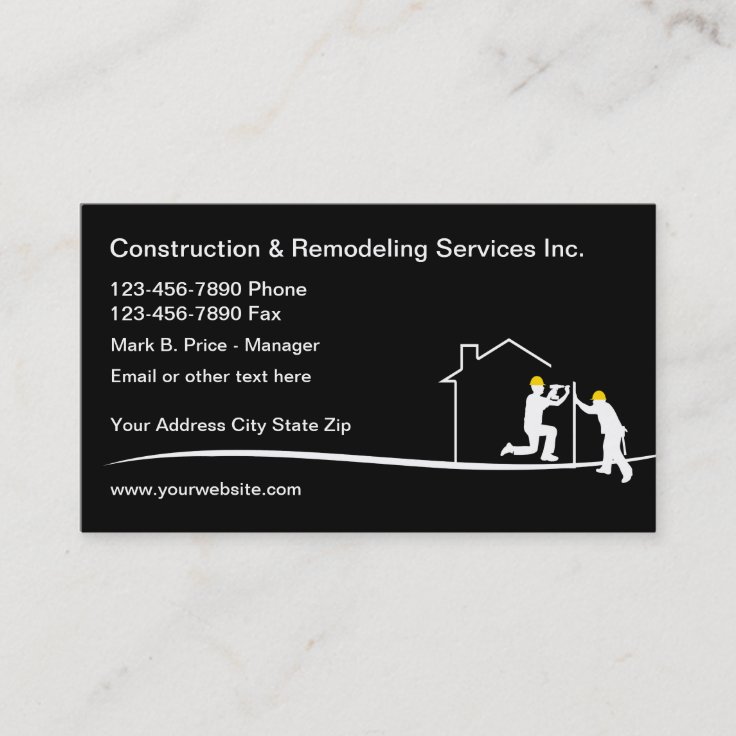 Home Construction And Remodeling Business Card | Zazzle