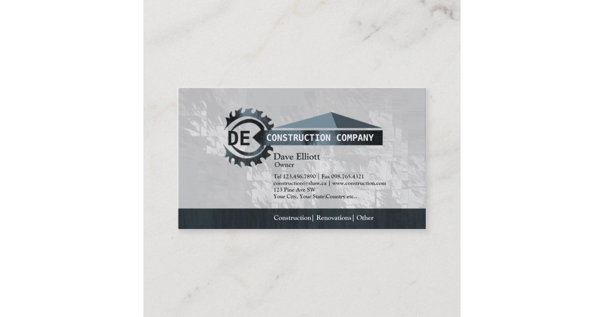 Home construction monogram business cards | Zazzle