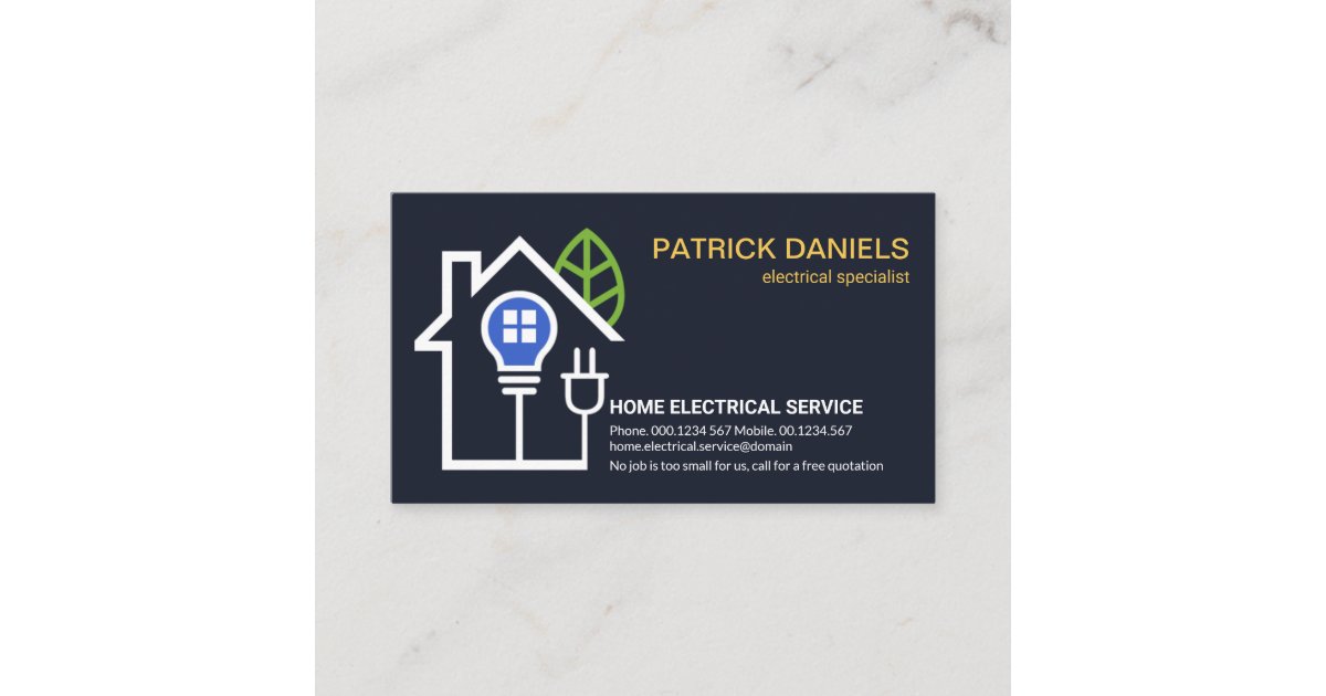 Home Electrical Circuit Wiring Electrician Business Card | Zazzle
