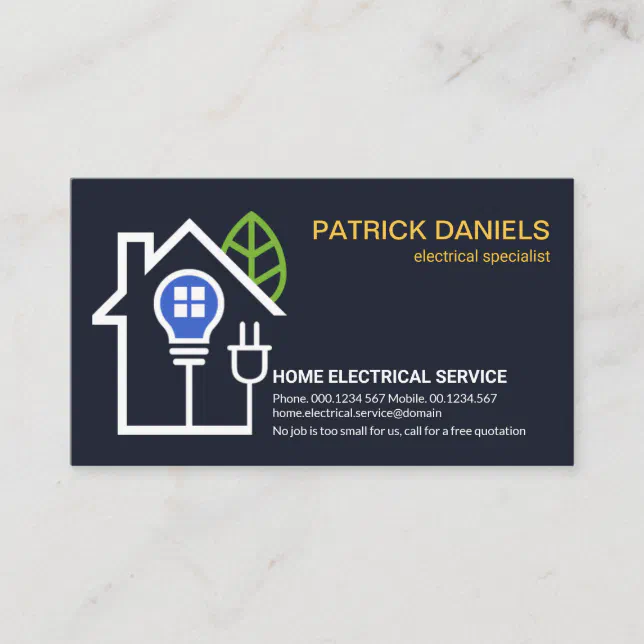 Home Electrical Circuit Wiring Electrician Business Card | Zazzle