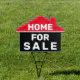 Home For Sale Red Black White House Shape Sign | Zazzle