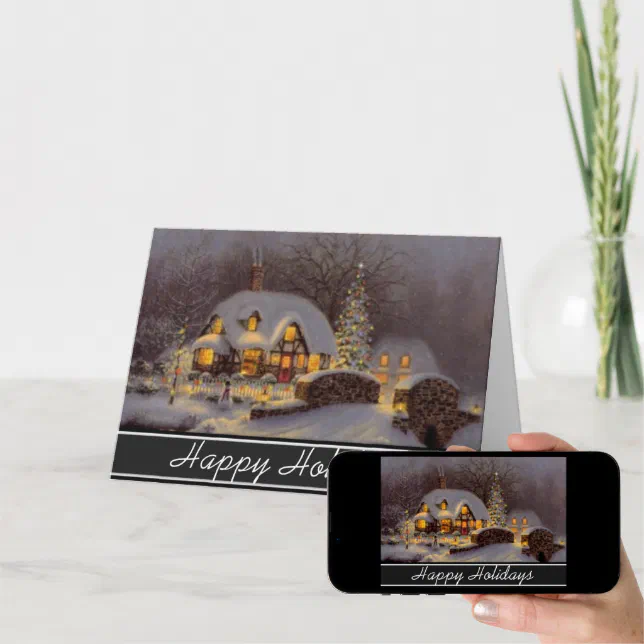 Home For The Holidays Winter Scene Greeting Cards | Zazzle