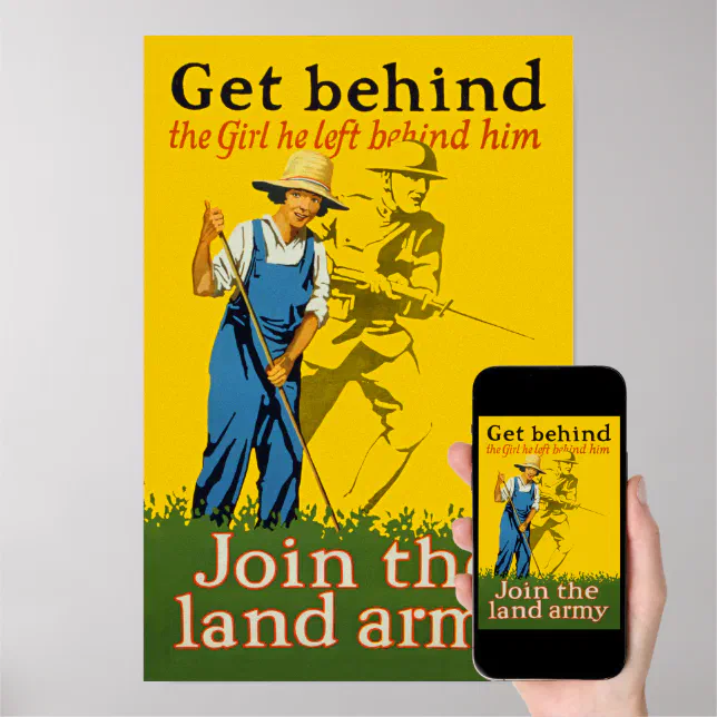 Home Front Join the Land Army WWI Propaganda Poster | Zazzle