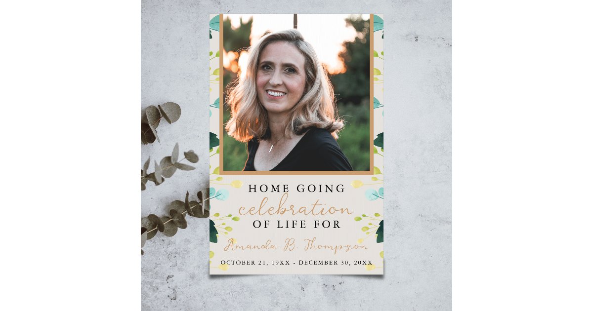 Home Going Celebration of Life Funeral Service Poster | Zazzle