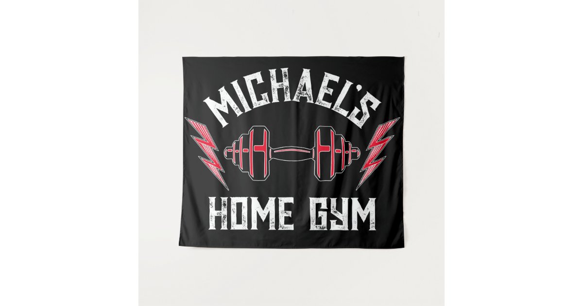 Home Gym Weight Lifting Personalized Fitness Flag Tapestry | Zazzle