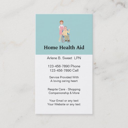 Home Health Aid Business Cards | Zazzle