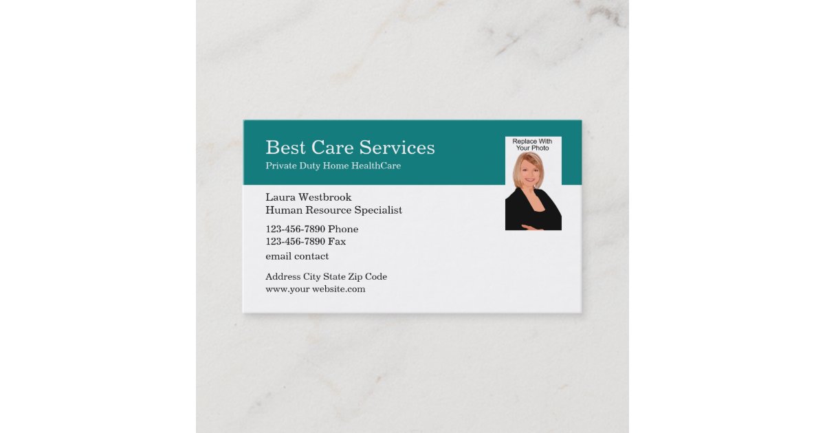 Home Health Medical Photo Template Business Card | Zazzle