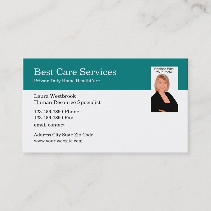 Home Health Medical Photo Template Business Card | Zazzle
