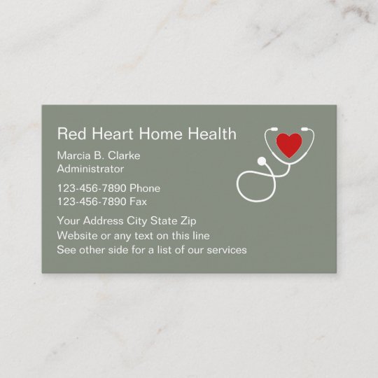 Home Health Nursing Services Business Card | Zazzle.com