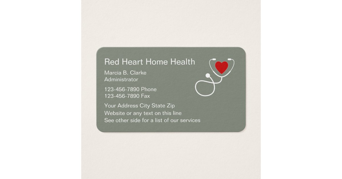 Home Health Nursing Services Business Card | Zazzle.com