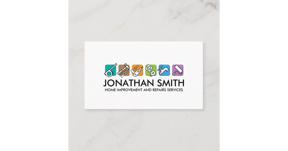 Home improvement and repair handyman services business card | Zazzle