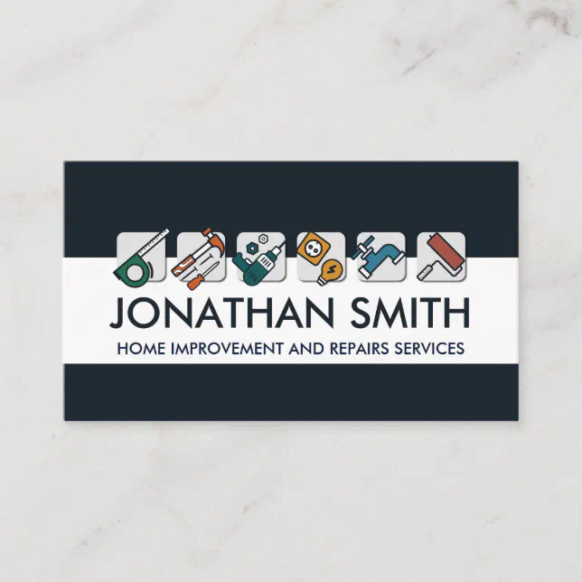 Home improvement and repair handyman services business card | Zazzle