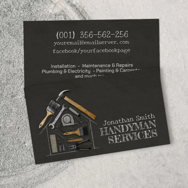 Home improvement and repair handyman services business card | Zazzle