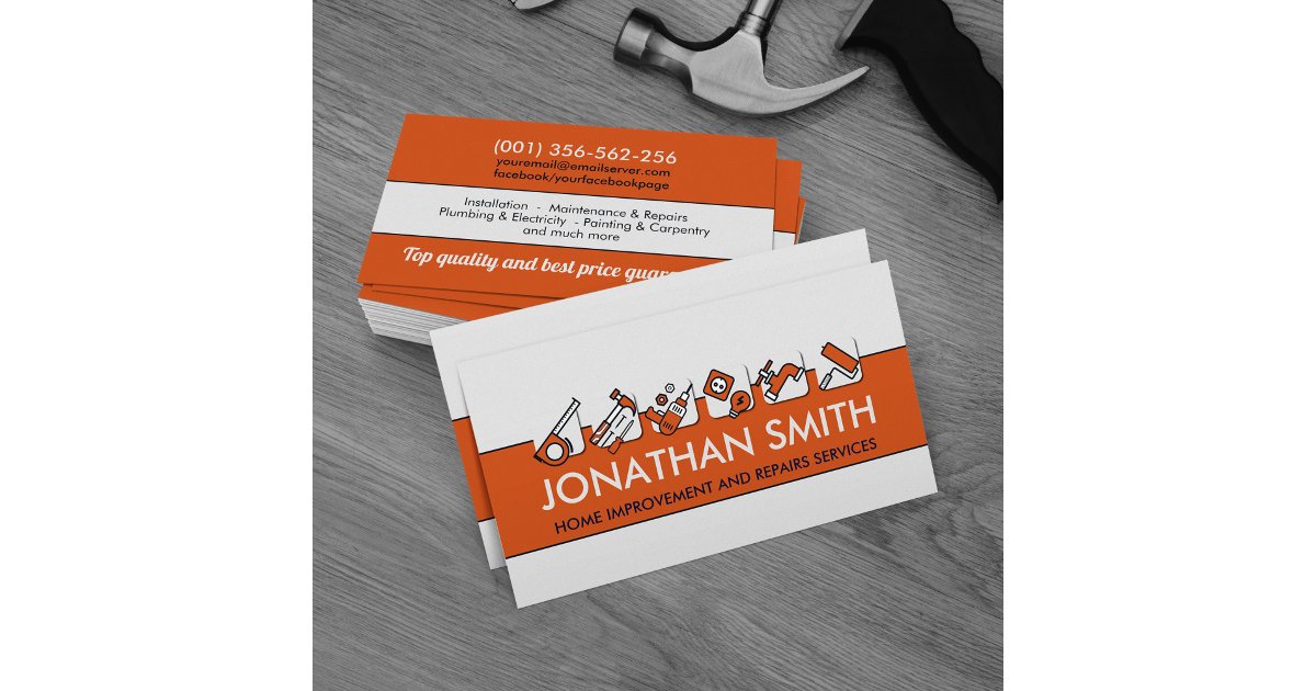 Home improvement and repair services business card | Zazzle