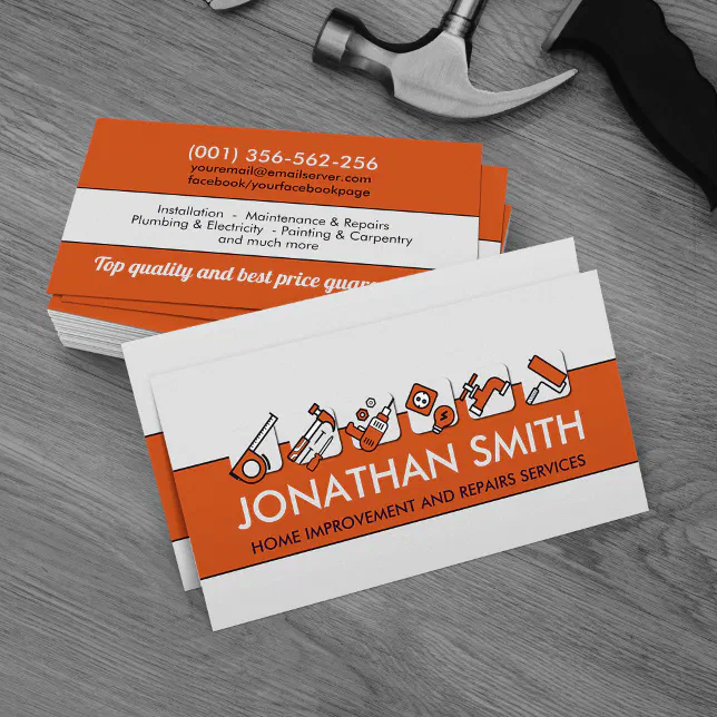 Home improvement and repair services business card | Zazzle