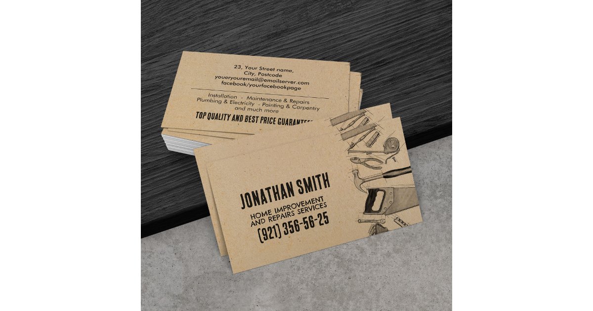 Home improvement and repairs services business card | Zazzle