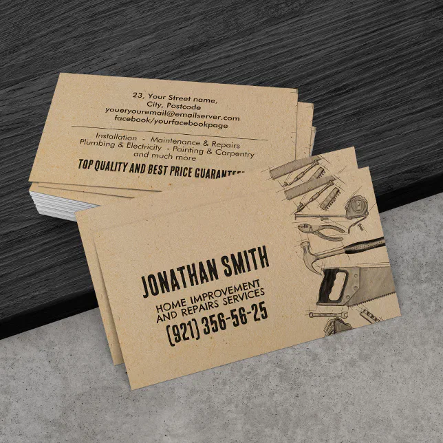 Home improvement and repairs services business card | Zazzle