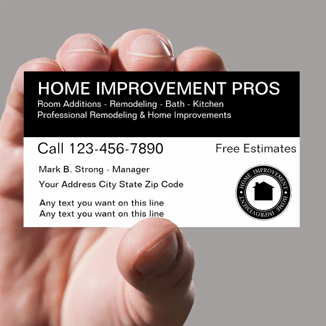 Home Improvement Construction Business Card | Zazzle