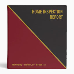 Home Inspection binder black and red professional | Zazzle