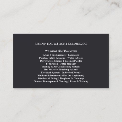 Home Inspection Business Card | Zazzle
