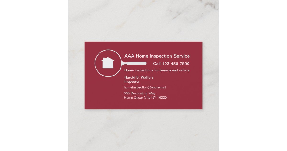 Home Inspection Business Card | Zazzle