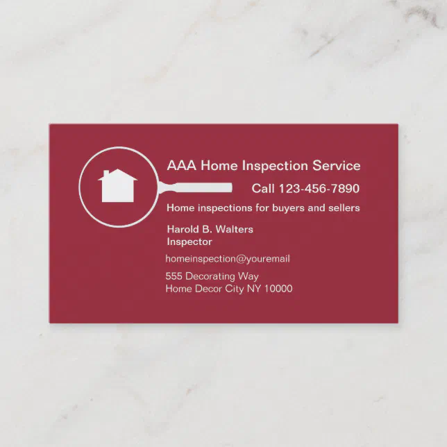Home Inspection Business Card | Zazzle