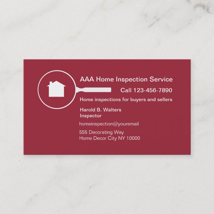 Home Inspection Business Card | Zazzle