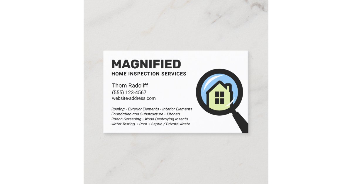 Home Inspection Business Card | Zazzle