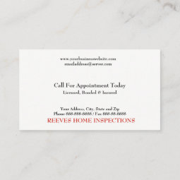 Home Inspection Inspector Business Card | Zazzle