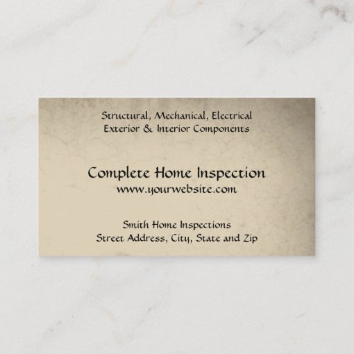 Home Inspection Inspector Business Card | Zazzle
