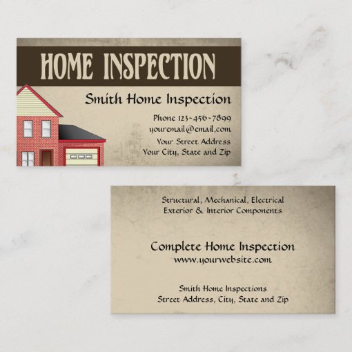Home Inspection Inspector Business Card | Zazzle
