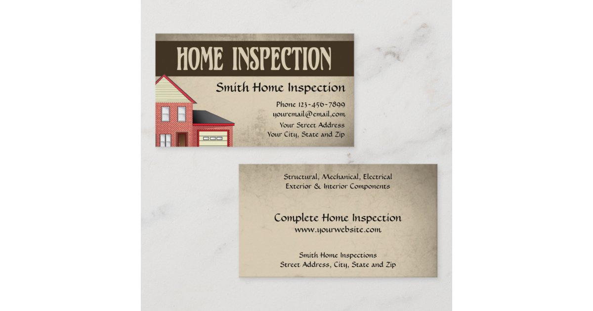 Home Inspection Inspector Business Card | Zazzle