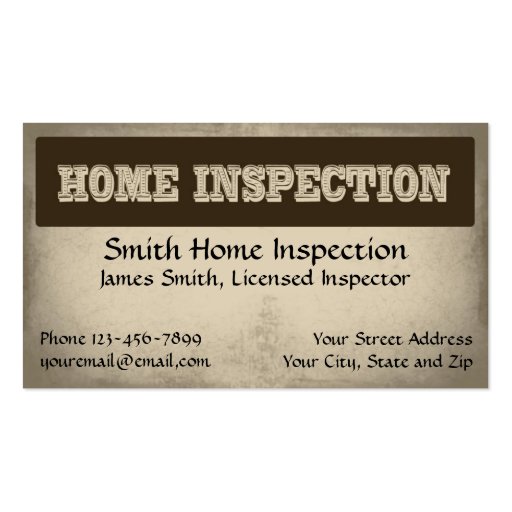 Home Inspection Inspector Business Card | Zazzle