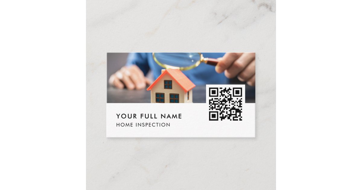 Home Inspection QR Code Modern Business Business Card | Zazzle