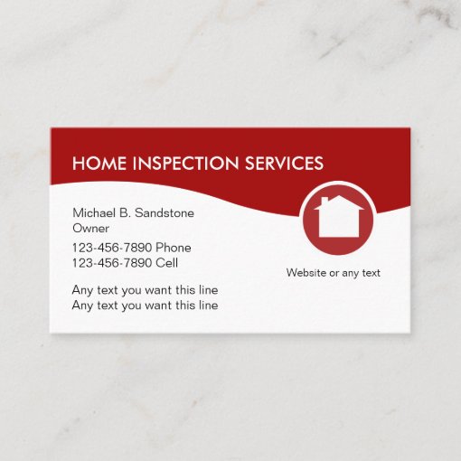 Home Inspection Services Business Card | Zazzle
