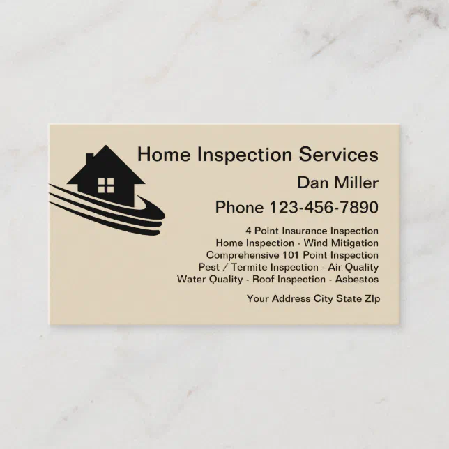 Home Inspection Services Business Card Template | Zazzle