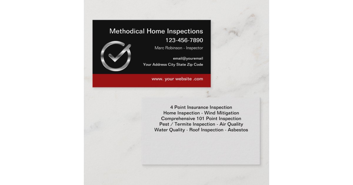 Home Inspection Services Modern Business Cards | Zazzle