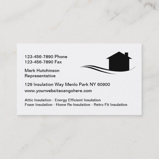 Home Insulation Construction Business Cards | Zazzle