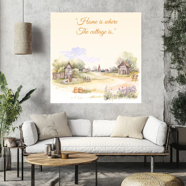 "Home is where The Cottage Is" Rustic Wildflowers Poster | Zazzle
