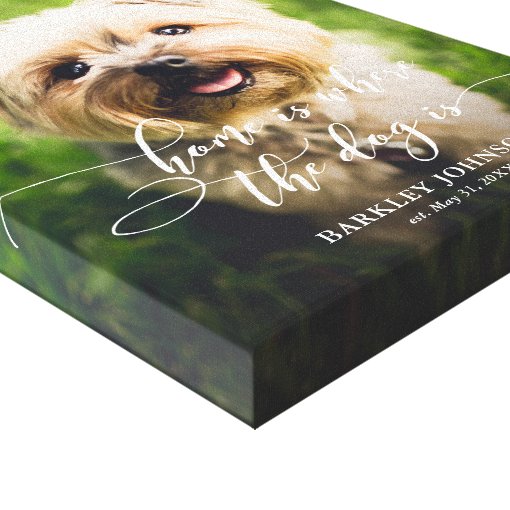 Home Is Where The Dog Is Custom Photo Canvas Art Zazzle